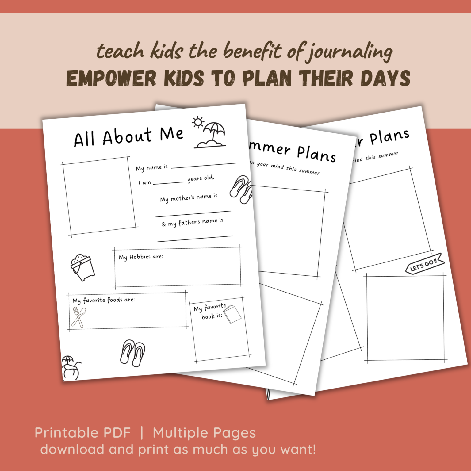 My Summer Plans Kids Journal [Free Printable]: Keeping Kids Creative ...